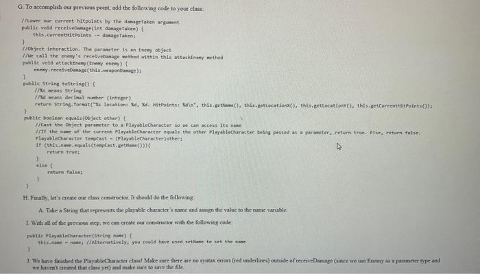 Solved Exercise 1: Creating the PlayableCharacter chass We | Chegg.com