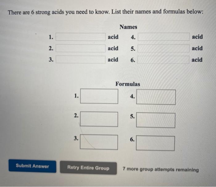 Solved Classify each of the following as a Strong acid (sa) | Chegg.com