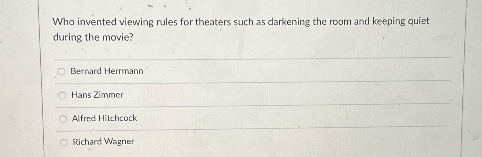 Solved Who invented viewing rules for theaters such as | Chegg.com