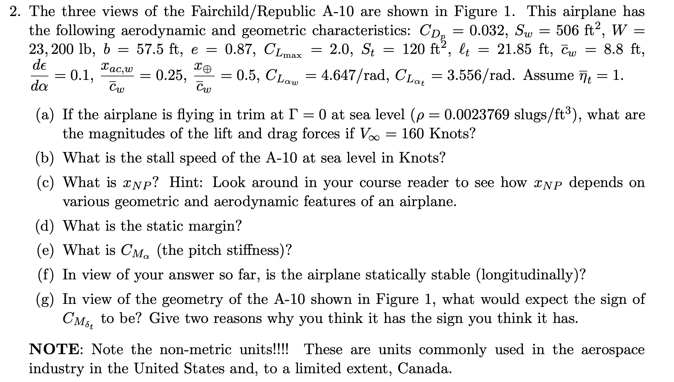 Solved The three views of the Fairchild/Republic A-10 ﻿are | Chegg.com