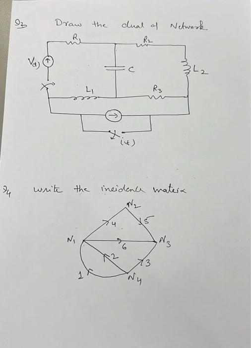 Solved Q3 Draw the clual of Network 4 write the incidence | Chegg.com