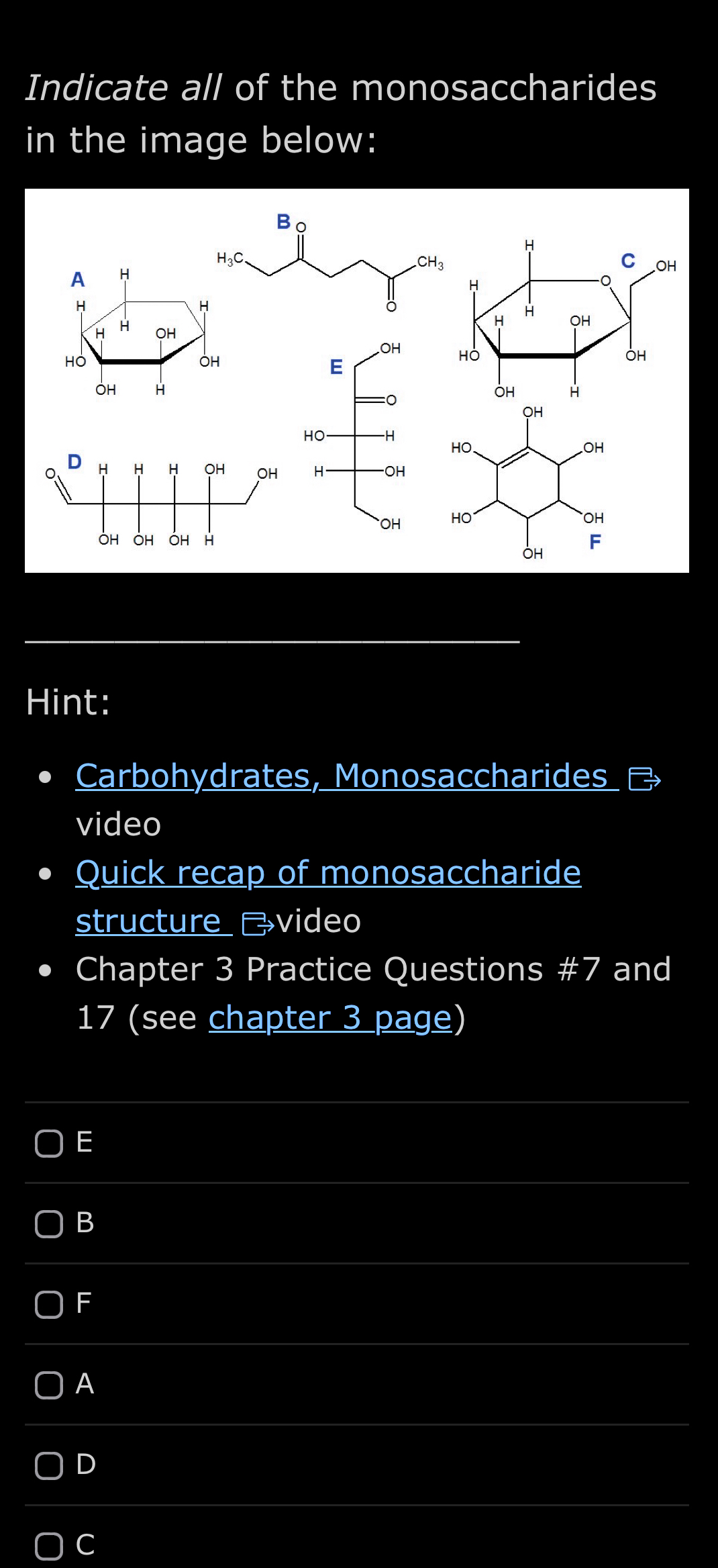 Solved Indicate all of the monosaccharides in the image | Chegg.com