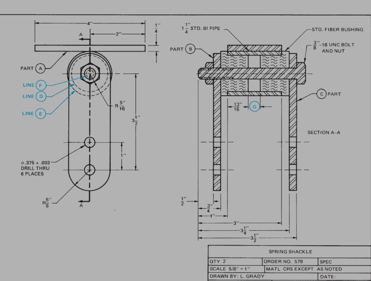 1 STD. BI PIPE -STD. FIBER BUSHING -2" PART(B. 3" -- | Chegg.com