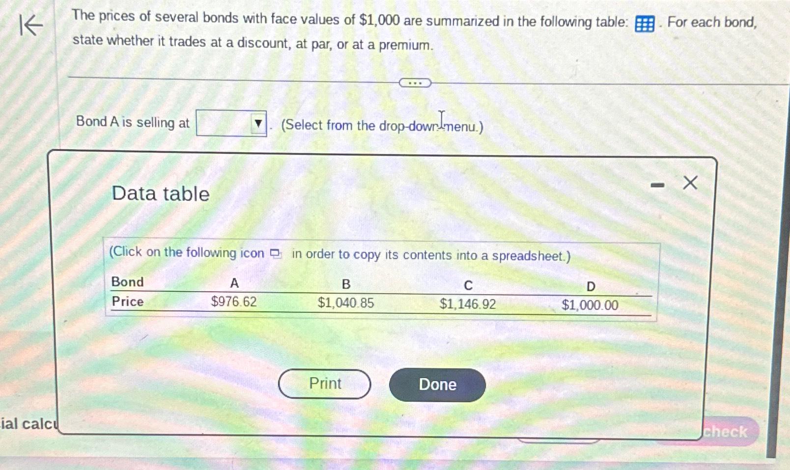 Solved The prices of several bonds with face values of | Chegg.com