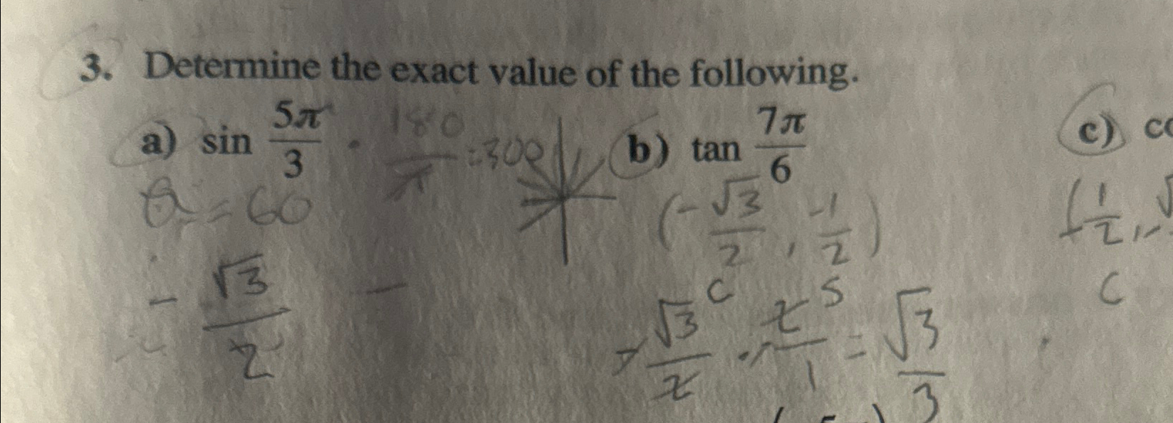 Solved How to get root 3 ﻿over 3 ﻿for question 3b as I keep | Chegg.com