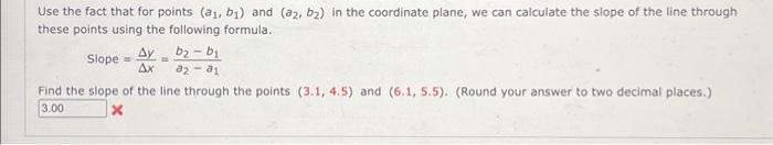 Solved Use the fact that for points (a1,b1) and (a2,b2) in | Chegg.com