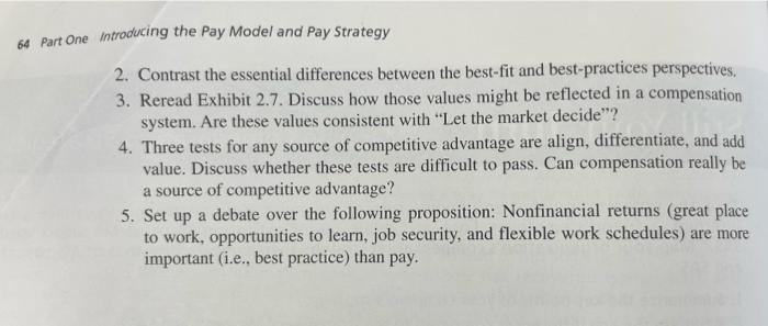 Solved 64 Part One introducing the Pay Model and Pay | Chegg.com