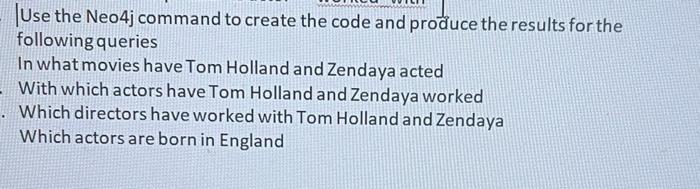 Solved Use the Neo4j command to create the code and produce | Chegg.com