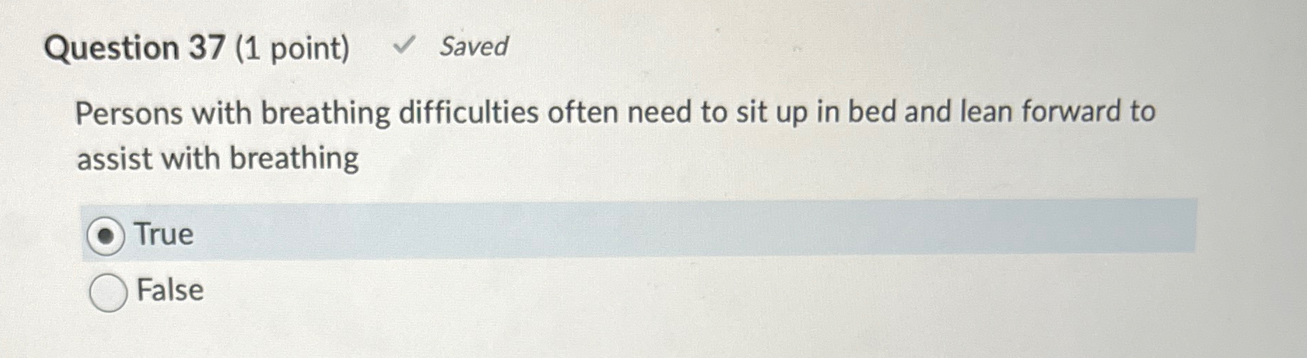 Solved Question 37 (1 ﻿point)SavedPersons with breathing | Chegg.com
