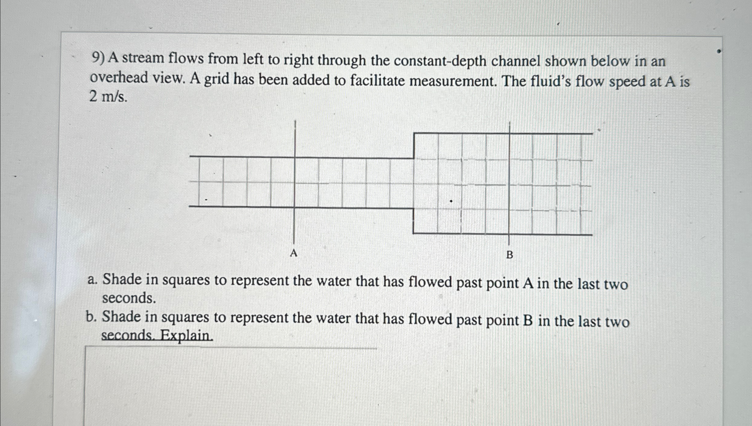 Solved A stream flows from left to right through the | Chegg.com