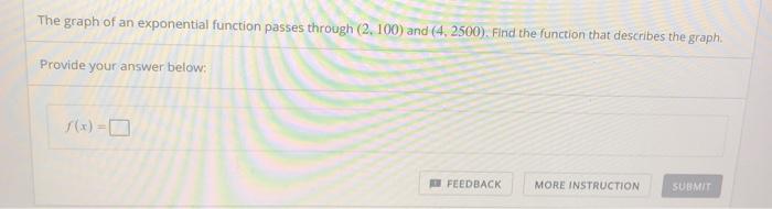 Solved The geaph of an exponential function passes through | Chegg.com