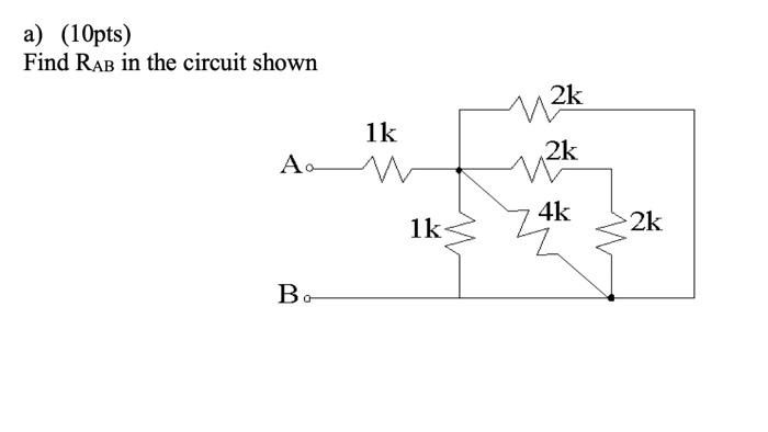Solved a) (10pts) Find RAB in the circuit shown | Chegg.com