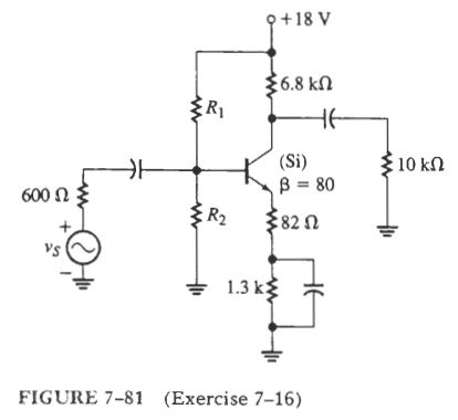 Solved 7-16. ﻿For the amplifier in Figure 7-81, ﻿find | Chegg.com
