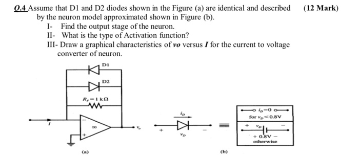 Solved Q.4 Assume that D1 and D2 diodes shown in the Figure | Chegg.com