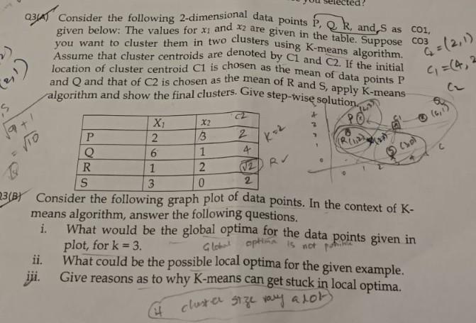 Solved Q31A1 Consider the following 2-dimensional data | Chegg.com