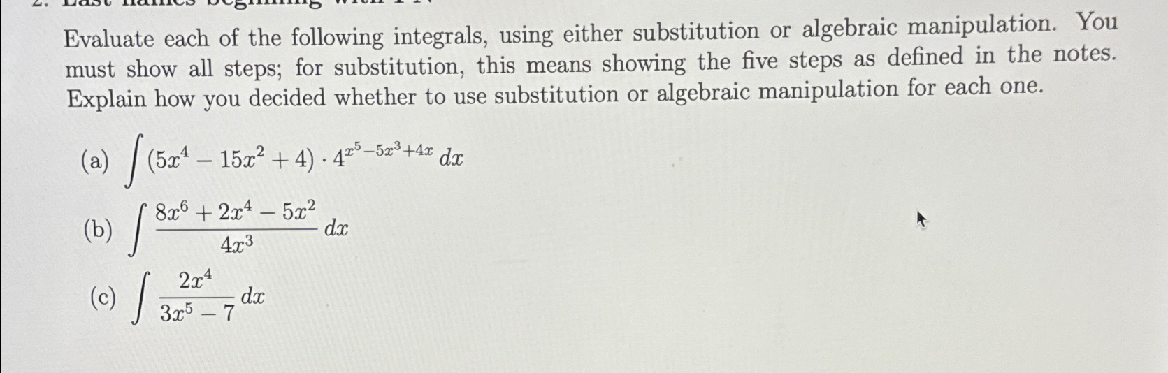 Solved Evaluate each of the following integrals, using | Chegg.com