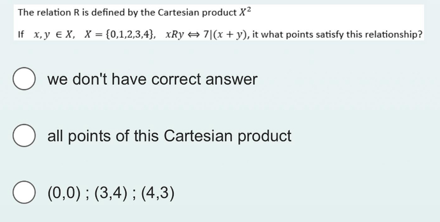Solved The relation R ﻿is defined by the Cartesian product | Chegg.com