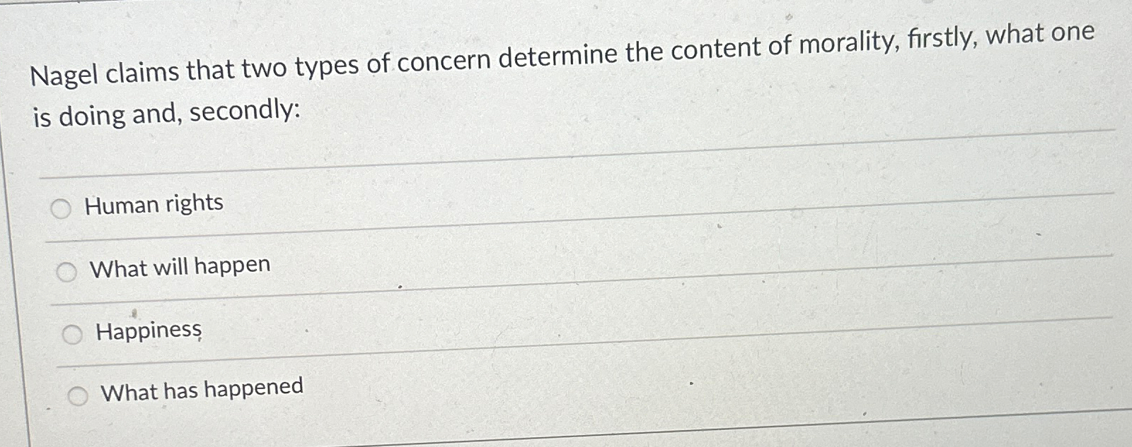 Solved Nagel claims that two types of concern determine the | Chegg.com