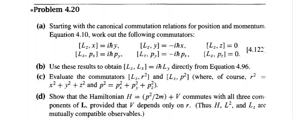 Solved A Starting With The Canonical Commutation Relations