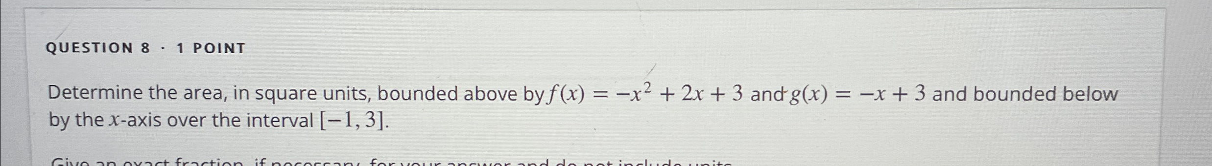 Solved QUESTION 8*1 ﻿POINTDetermine the area, in square | Chegg.com