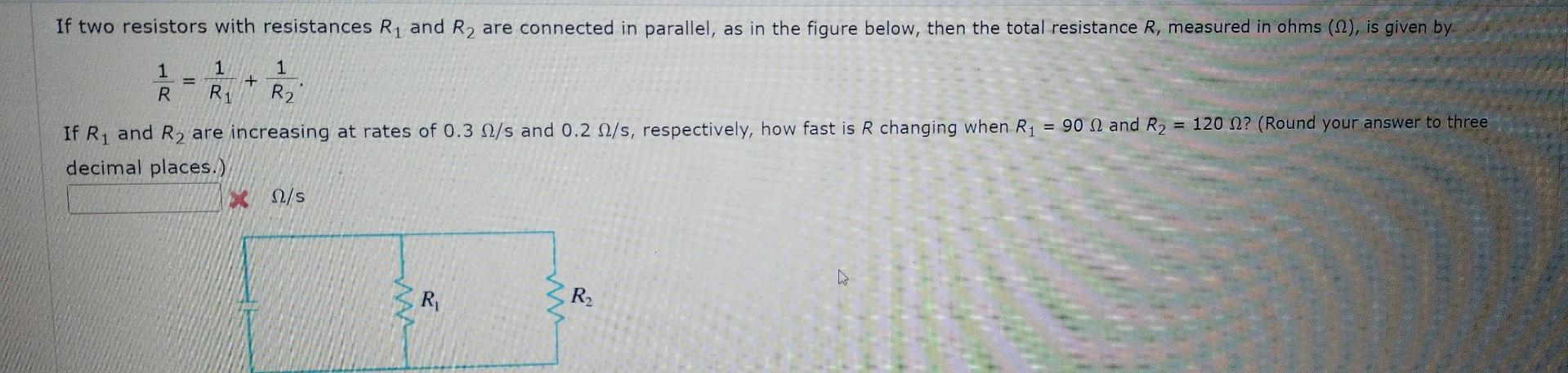 Solved If two resistors with resistances R1 and R2 are | Chegg.com