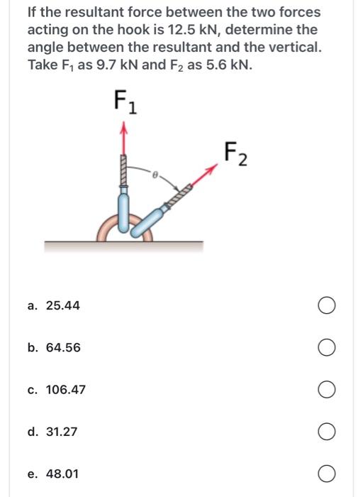 Solved If The Resultant Force Between The Two Forces Acting