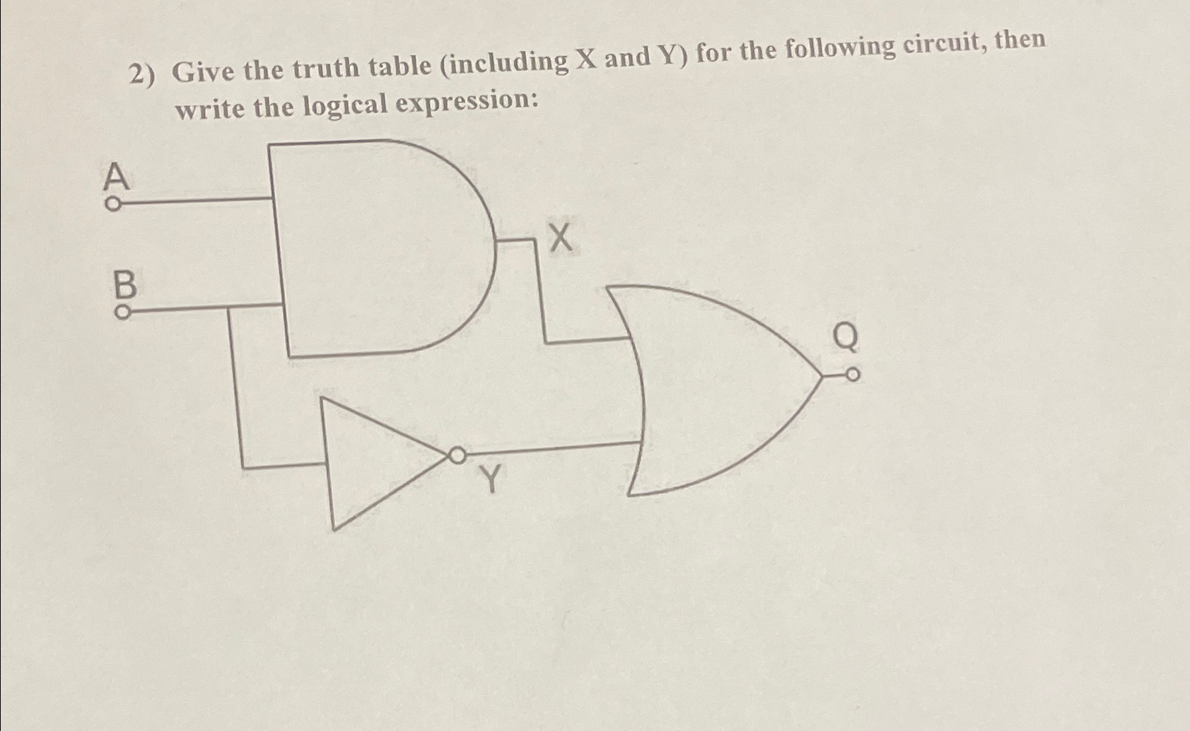 Solved Give the truth table (including x ﻿and Y ) ﻿for the | Chegg.com