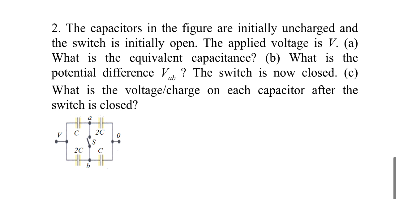 Solved The capacitors in the figure are initially uncharged | Chegg.com
