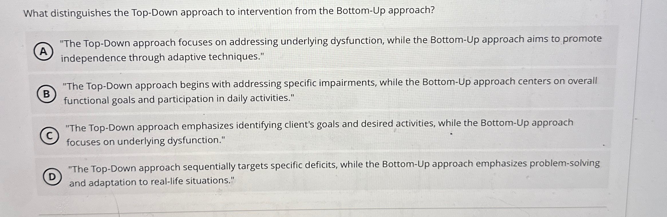 Solved What distinguishes the Top-Down approach to | Chegg.com