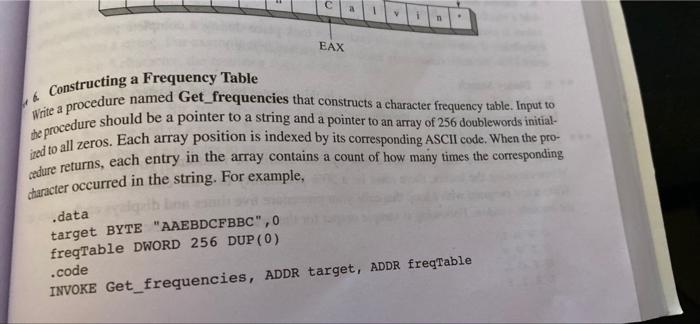 Solved N Eax And Constructing A Frequency Table Write A