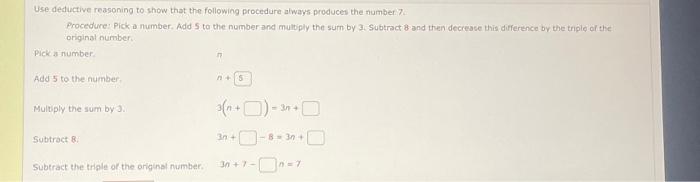Solved Use deductive reasoning to show that the following | Chegg.com
