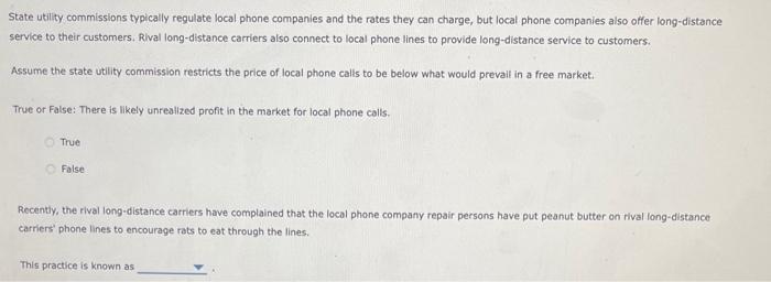 Solved State utility commissions typically regulate local | Chegg.com