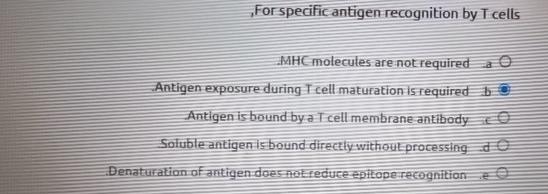 Solved ,Forspecific antigen recognition by T cellsMHC | Chegg.com