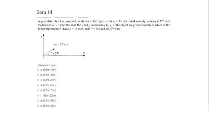 Solved Soru 14 A point-like object is projected, as shown in | Chegg.com
