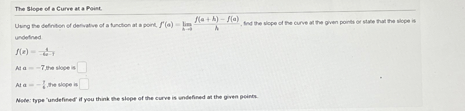 Solved The Slope of a Curve at a Point.Using the definition | Chegg.com