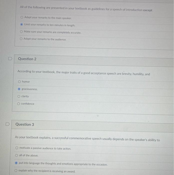 As your textbook explains, speeches of introduction | Chegg.com