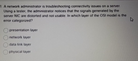 Solved A network administrator is troubleshooting | Chegg.com