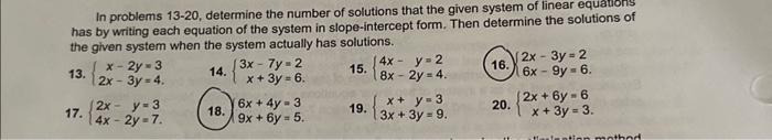 Solved In problems 13-20, determine the number of solutions | Chegg.com