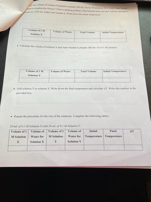 Solved Experimental data Experiment : Enthalpy of reaction. | Chegg.com
