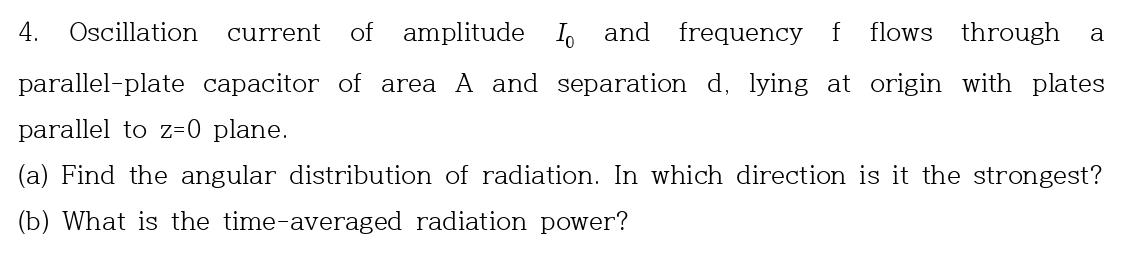 Solved Oscillation current of amplitude I0 ﻿and frequency f | Chegg.com