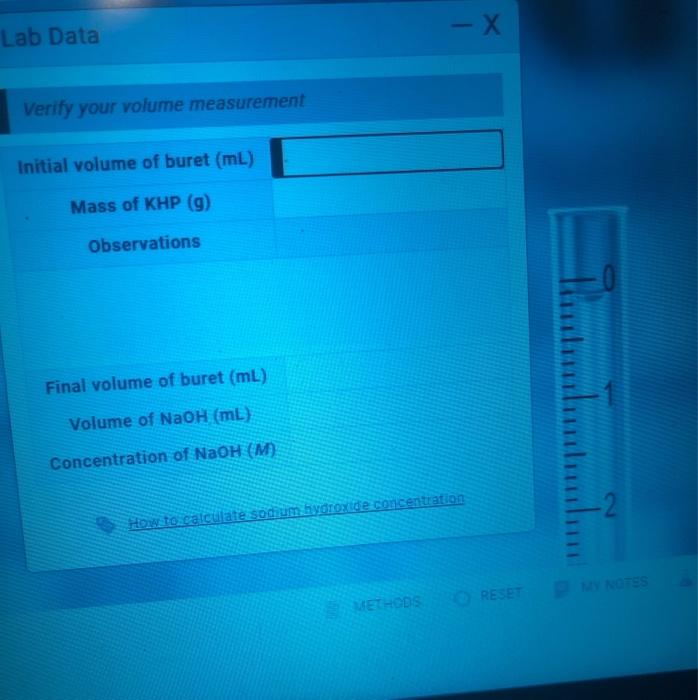 Lab Data Verify your volume measurement Initial | Chegg.com