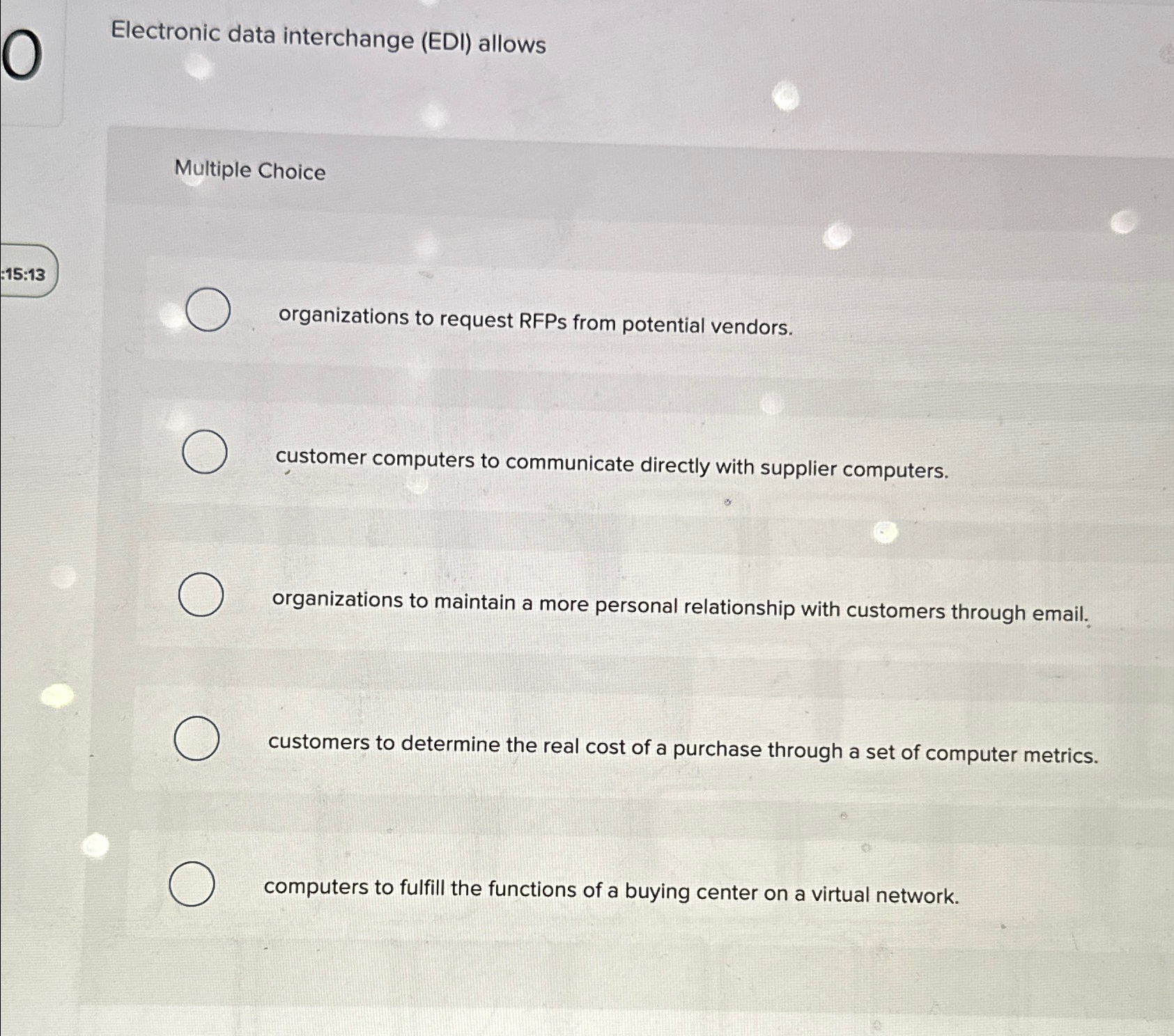 Solved Electronic data interchange (EDI) ﻿allowsMultiple | Chegg.com