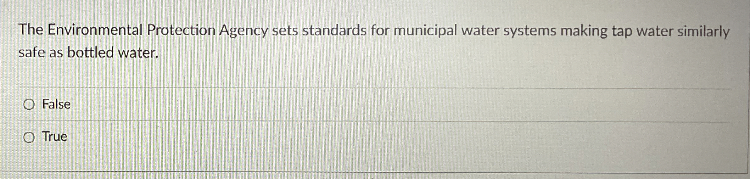 Solved The Environmental Protection Agency sets standards | Chegg.com