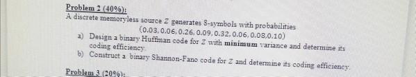 Solved Problem 2 40 A Discrete Memory Less Source 2