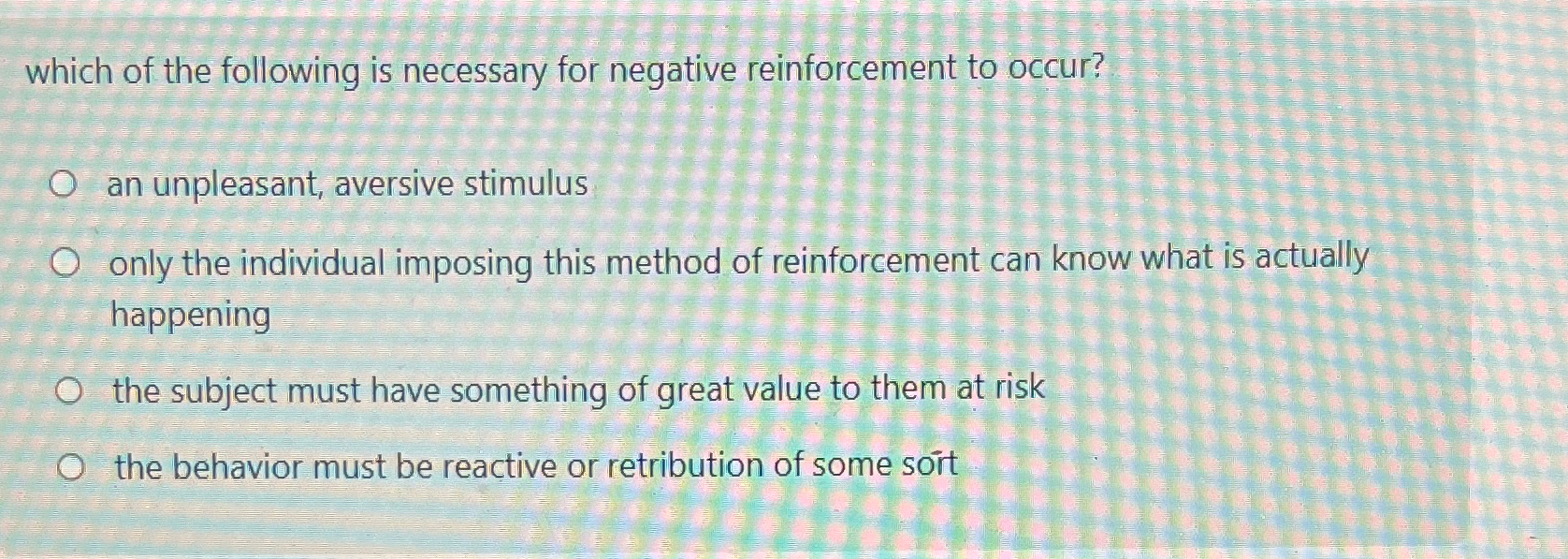 Solved which of the following is necessary for negative | Chegg.com