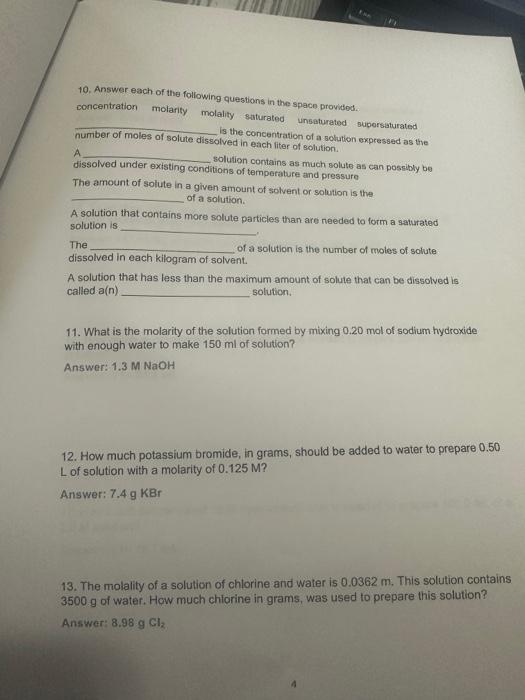 Solved Complete the following problems. Use significant | Chegg.com