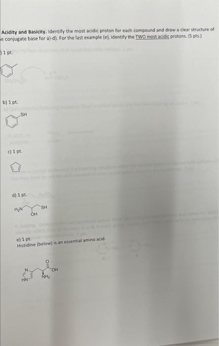 Solved Acidity and Basicity. Identify the most acidic proton | Chegg.com