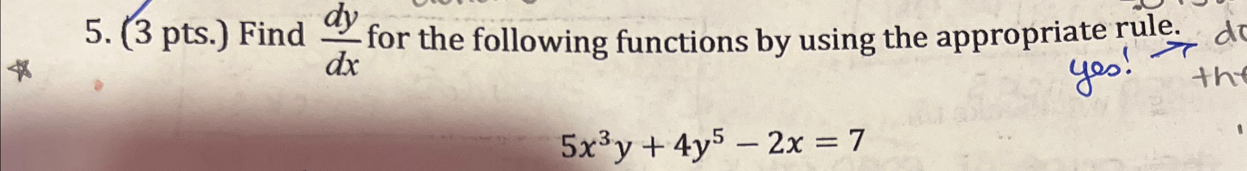 Solved ( 3 ﻿pts.) ﻿Find dydx ﻿for the following functions by | Chegg.com