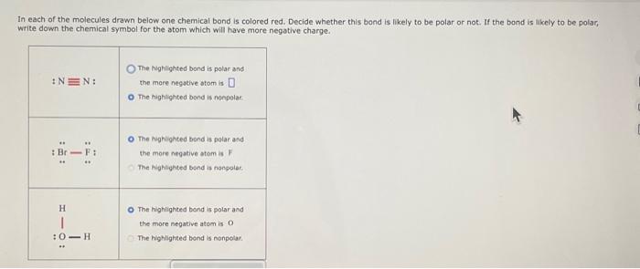 Solved In each of the molecules drawn below one chemical | Chegg.com