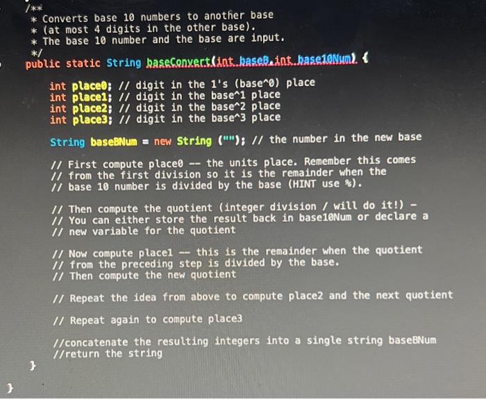Solved One algorithm for converting a base 10 number to | Chegg.com